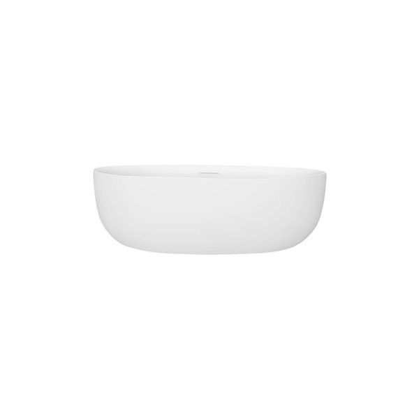 Agua Canada Bradley-W 59.125 x 33.5-in White Acrylic Oval Freestanding ...