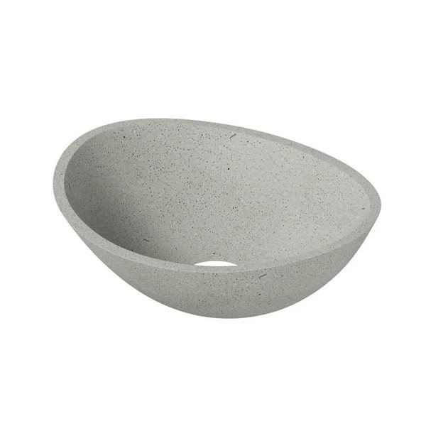 Agua Canada Fabiola 13 x 16-in Moderne Concrete Oval Solid Surface ...