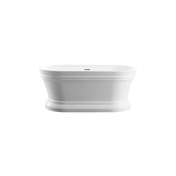 Agua Canada Battista 66 x 31-in White Acrylic Oval Freestanding Bathtub ...