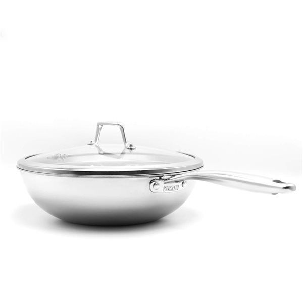 Wok professionnel KUCHT Culinary en acier inoxydable à 3 couches avec ...