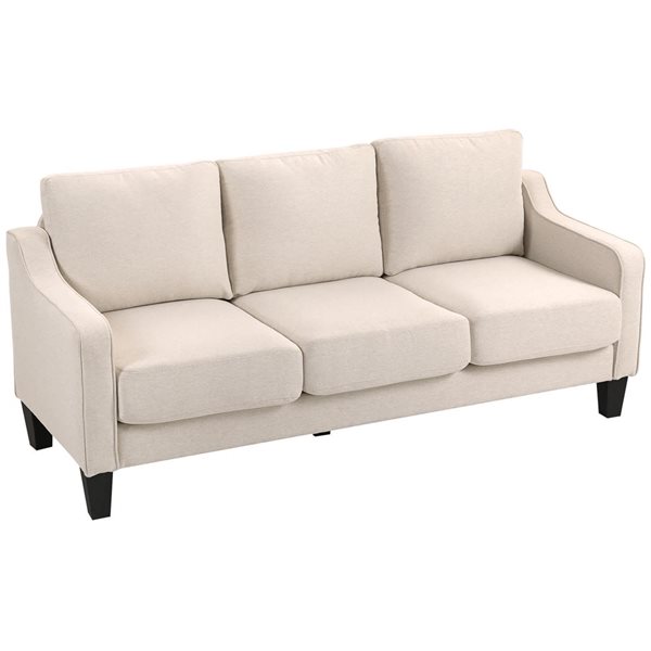 Sofa moderne en lin HOMCOM 75 po avec ressorts ensachés et pieds en ...