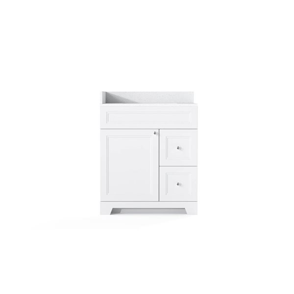 Meuble-lavabo LUKX CB 30 po droite Step Shaker blanc à 1 lavabo avec ...