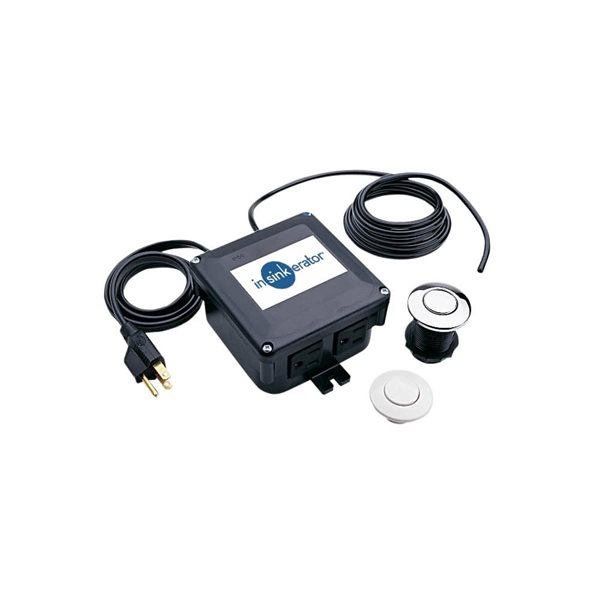 InSinkErator SinkTop Switch Dual Outlet w/ Chrome and White Buttons ...