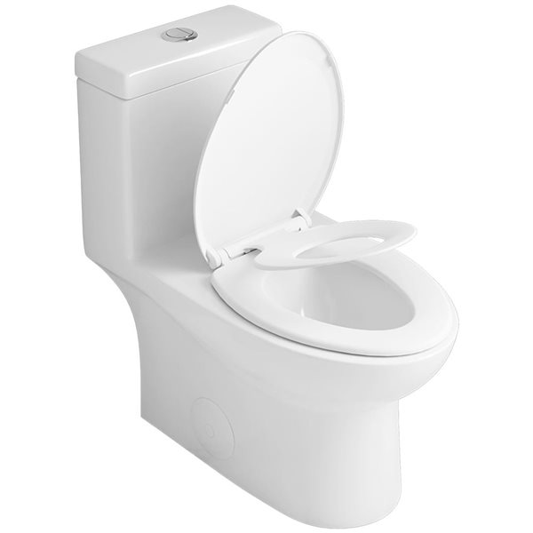 DeerValley Ally Standard Height Elongated Soft Close 1-Piece Toilet w ...
