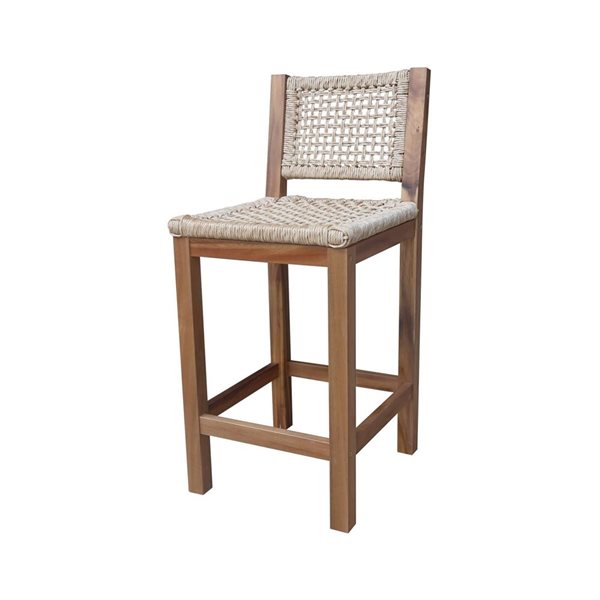 Set of 2 International Concepts Outdoor Stools w/ PE Wicker Seats ...