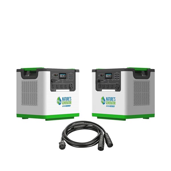 Nature's Generator Lithium 3600 Power Station w/ 2 Power Stations ...