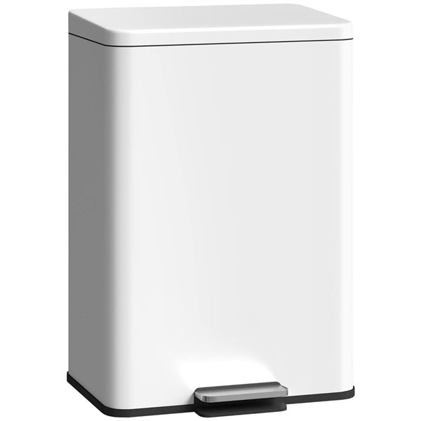 HOMCOM 5.3 Gallon/20 L Cream Garbage Can with Soft Close Lid 851 ...