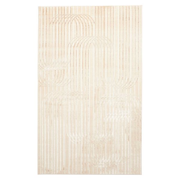 ECARPET Blythe Beige Contemporary Rectangle Polyester Abstract Area Rug ...