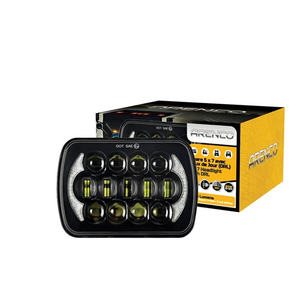 Arenco 5 x 7-in Headlight w/ DRL 85 W and 5000-lm 5X7HL-DRL | RONA