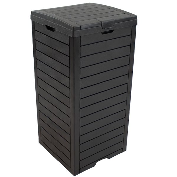 Sunnydaze Decor 148-L Outdoor Trash Can w/ Lid and Drip Tray - Black ...