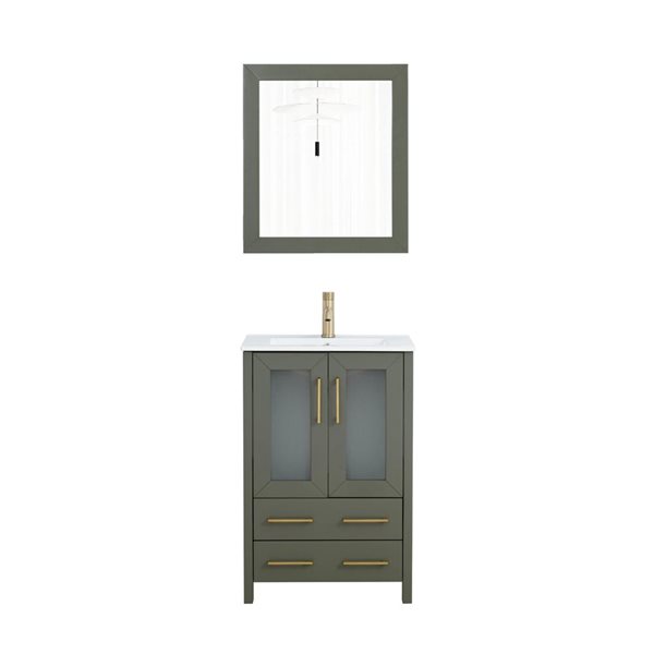 Meuble-lavabo simple 24 po l. x 18 po p. x 36 po h. Vanity Art avec ...