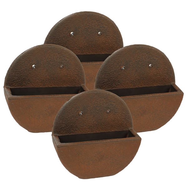 Sunnydaze Decor 12-in Round Wall-Mounted Outdoor Planters - Dark Brown ...