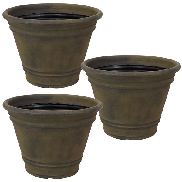 Sunnydaze Decor Franklin 20-in Unbreakable Polyresin Planters - Sable ...