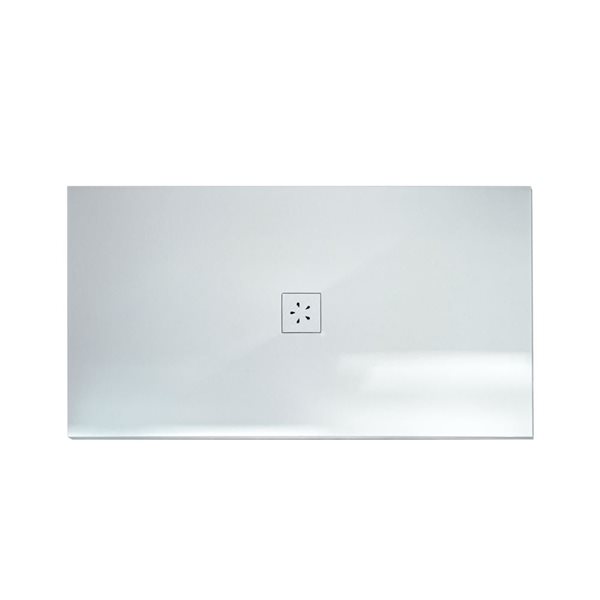 Woodbridge 47.75 x 36-in White Zero-Threshold Shower Base with Center ...