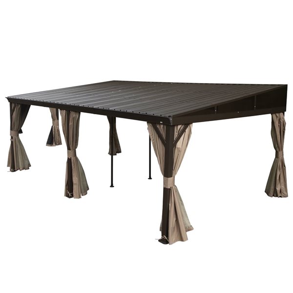 Gazebo mural en métal 12 x 20 pi Mondawe, brun MO-WFMF1676B | RONA