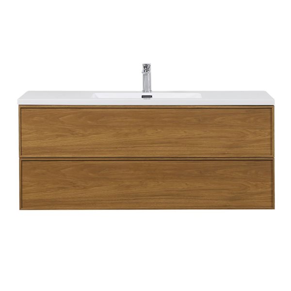 GEF Luxen 48-in W x 19-in D 2-Drawer Floating Bathroom Vanity w/ White ...