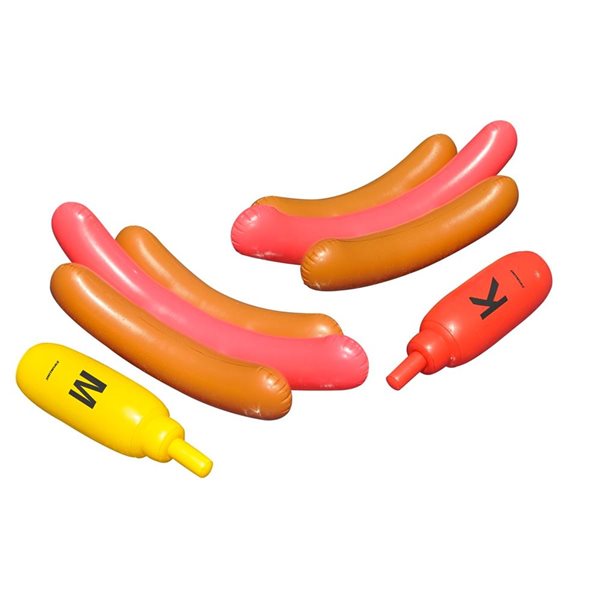 Swim Central 56‑in Set of 2 Inflatable Hot Dog Ride‑On Swimming Pool ...