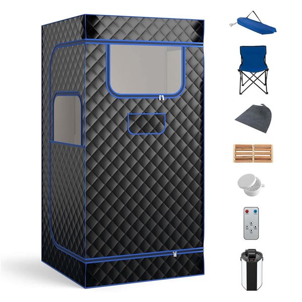 Costway Indoor Home Portable Steam Full Body Sauna Box with 3L Steam ...