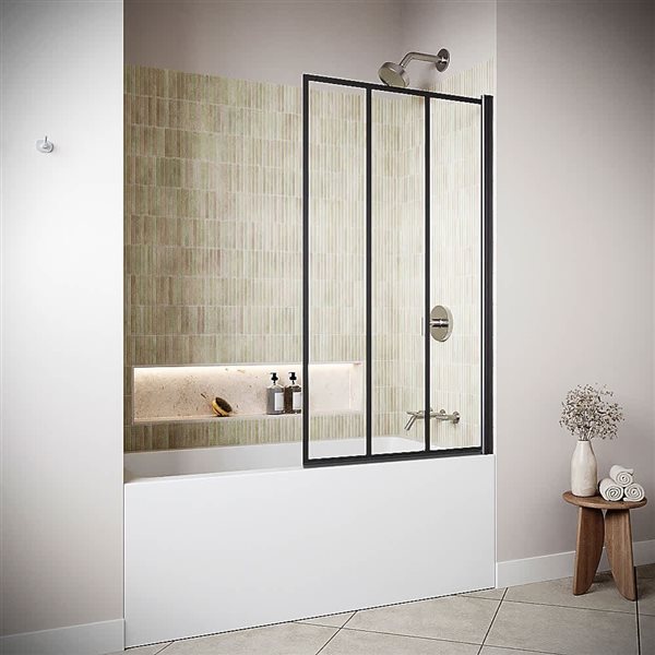 Porte de baignoire pivotante encadrée Amusa Streamline 34 x 58 po en ...