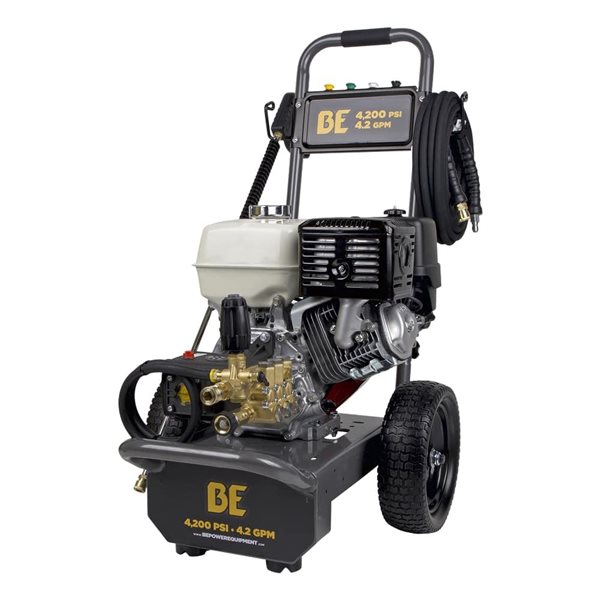 BE Power Equipment 4200-PSI 4.2-GPM Cold Water Gas Pressure Washer with ...
