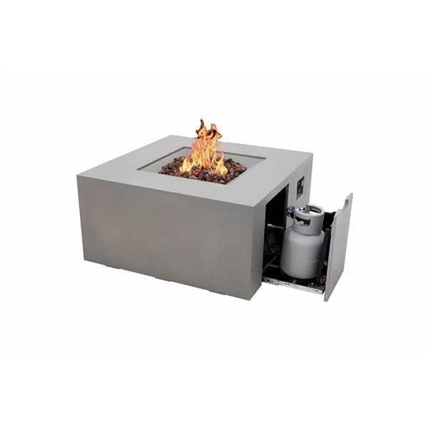 Elementi Rocky Concrete Fire Table for Propane - Light Grey OFG310LG | RONA