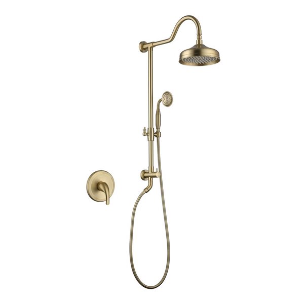 Clihome Surface Mounted Shower Set w/ Rough-in Valve - Brushed Gold | RONA