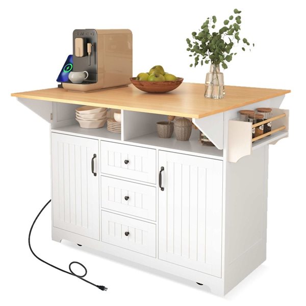 Best Selling Home Decor K and K Farmhouse 55.7-in Wooden Drop Leaf ...