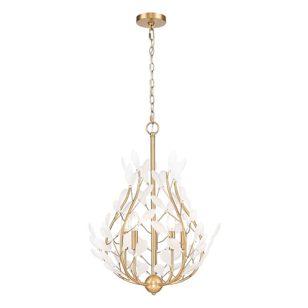 Z-Lite Claudine 5-Light Chandelier w/ Frosted Glass Shade - Modern Gold ...